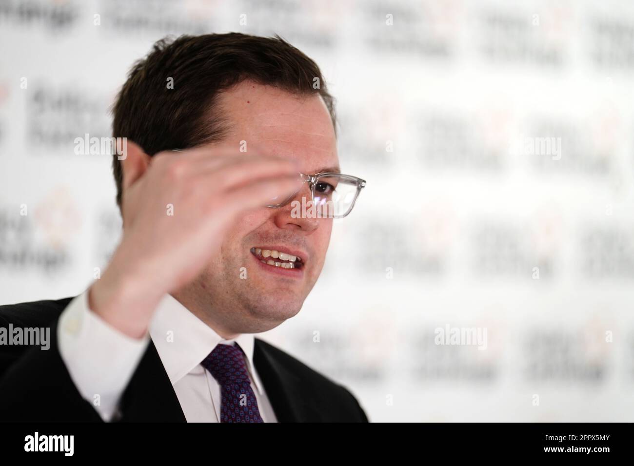 Minister of State for Immigration Robert Jenrick delivers a speech on ...