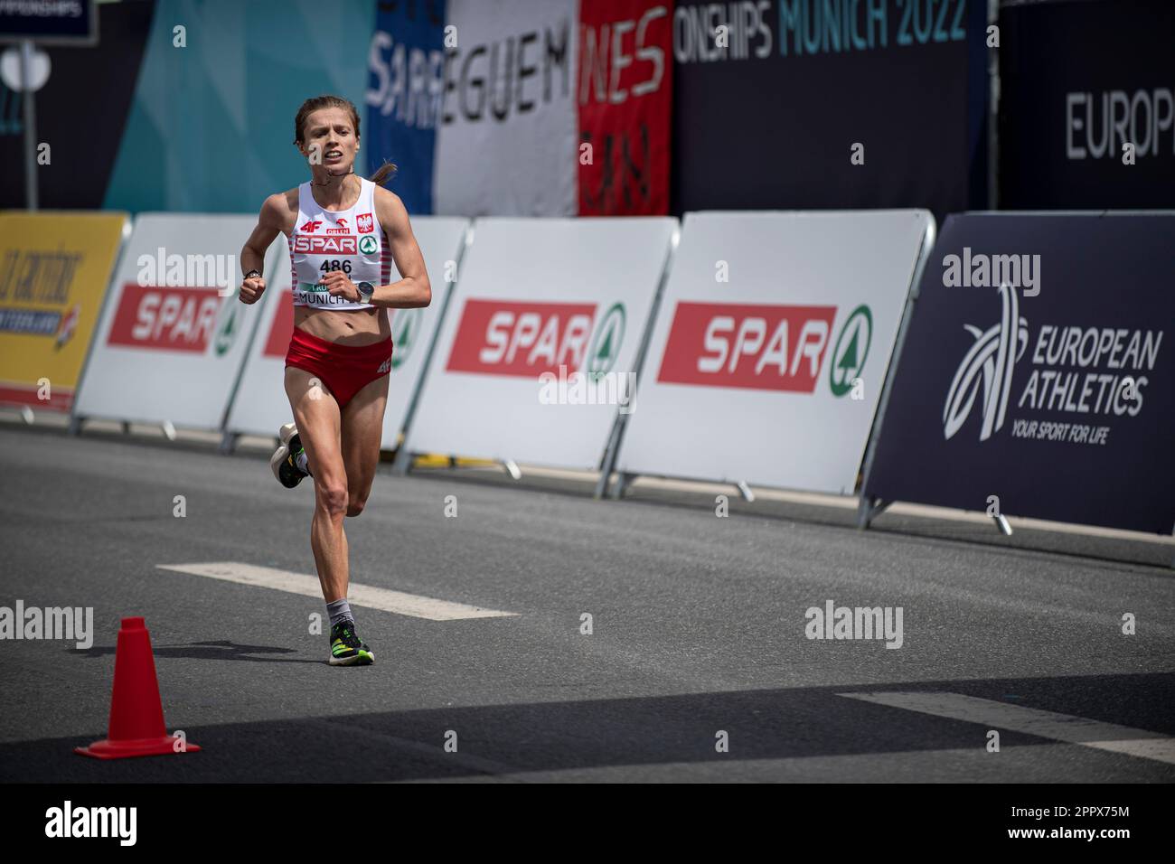 Angelika Mach participating in the Marathon of the European Athletics ...