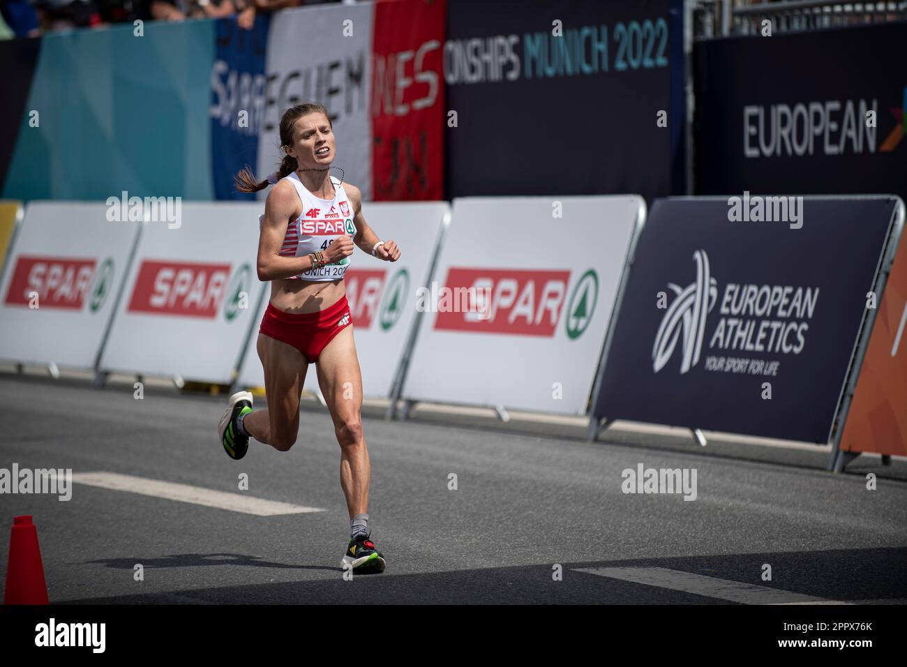 Angelika Mach participating in the Marathon of the European Athletics ...