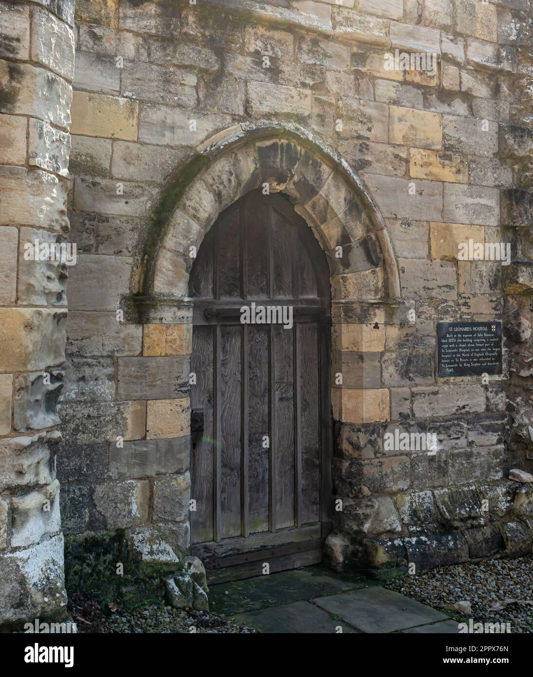 An historic 12th Century stone ruin, originally a hospital. A wooden ...