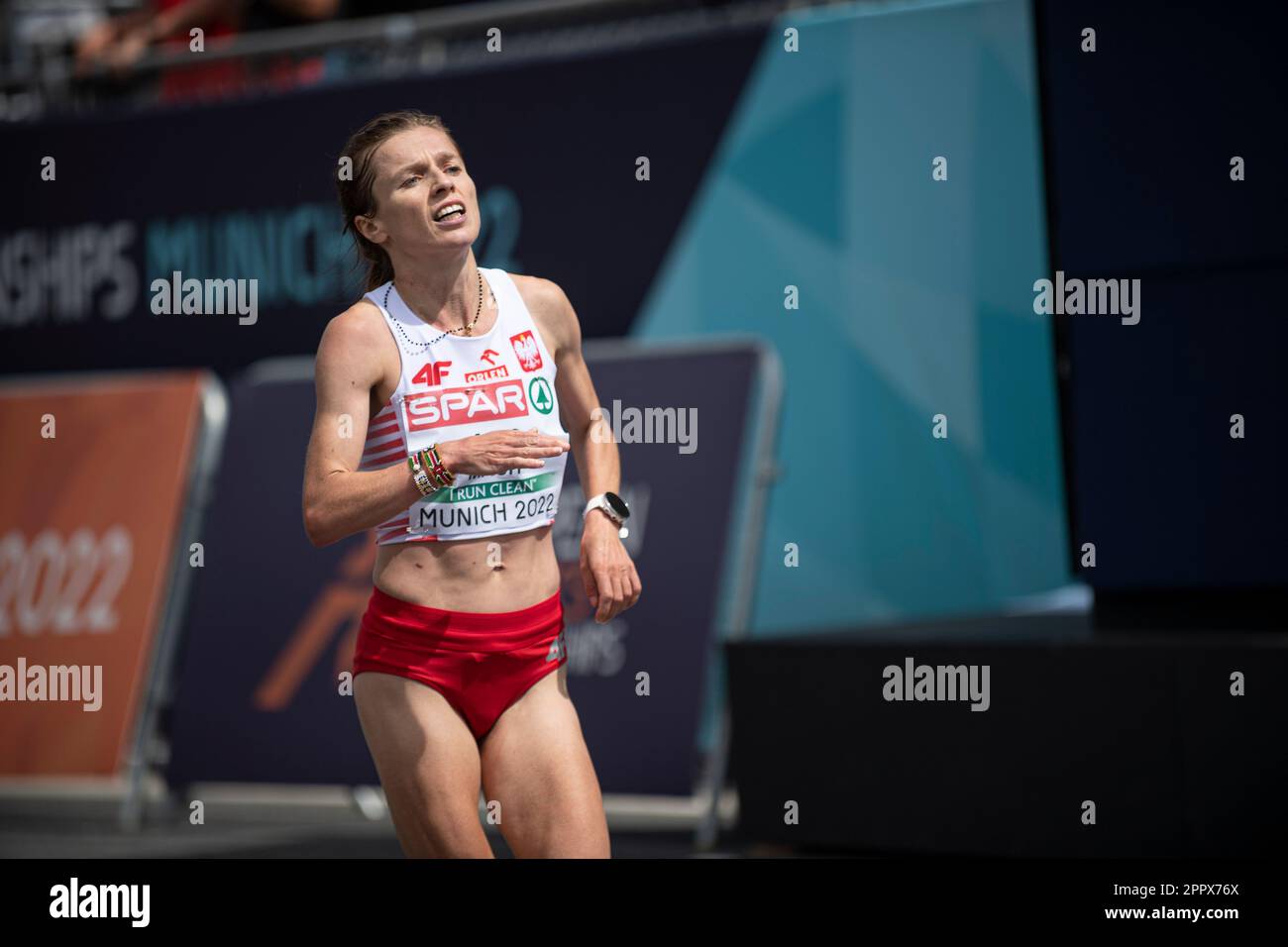 Angelika Mach participating in the Marathon of the European Athletics ...