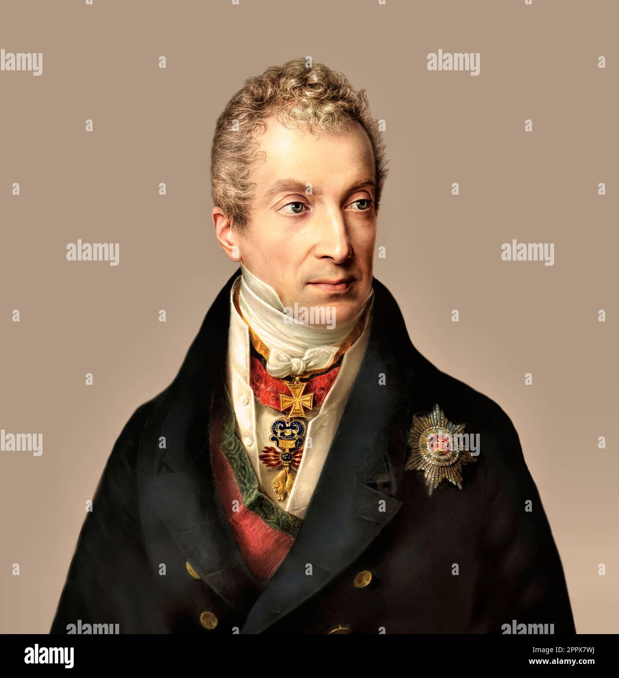 Portrait of Prince Klemens Wenzel von Metternich, 1773-1859, statesman ...