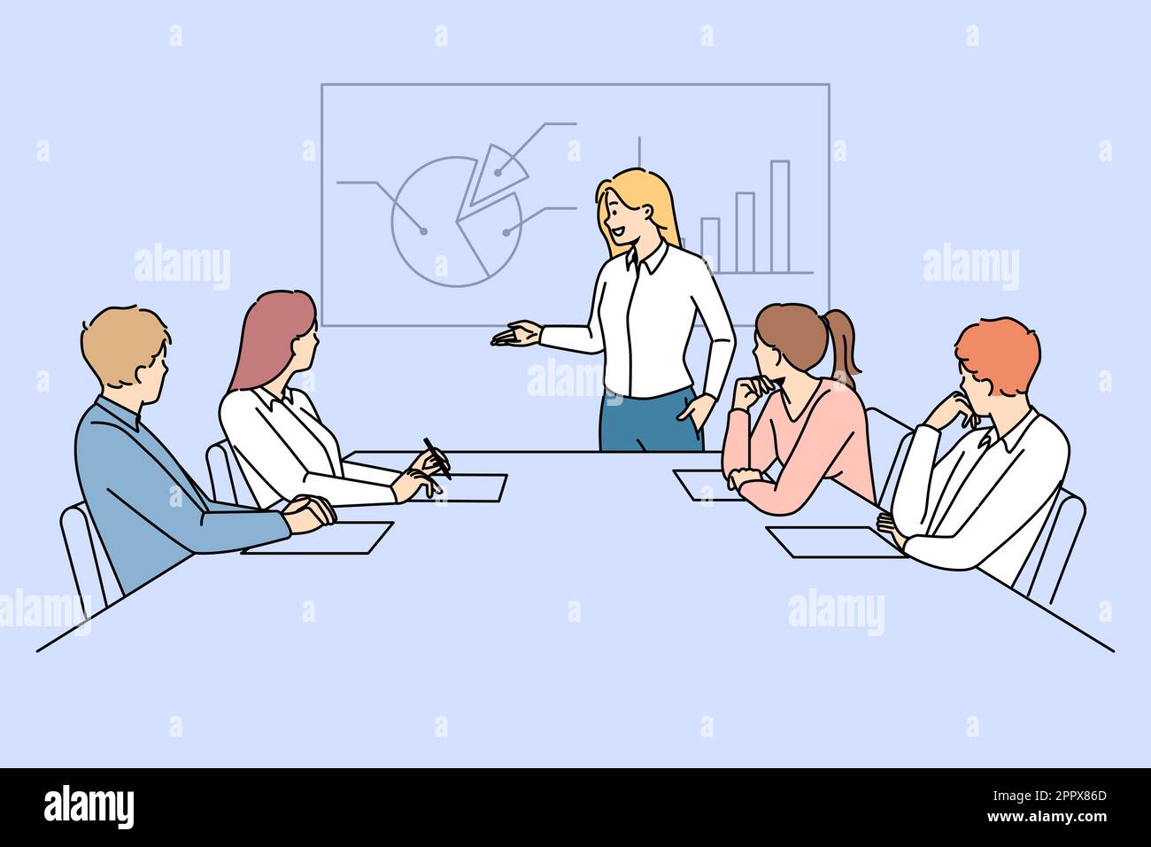 Employees stand Stock Vector Images - Alamy