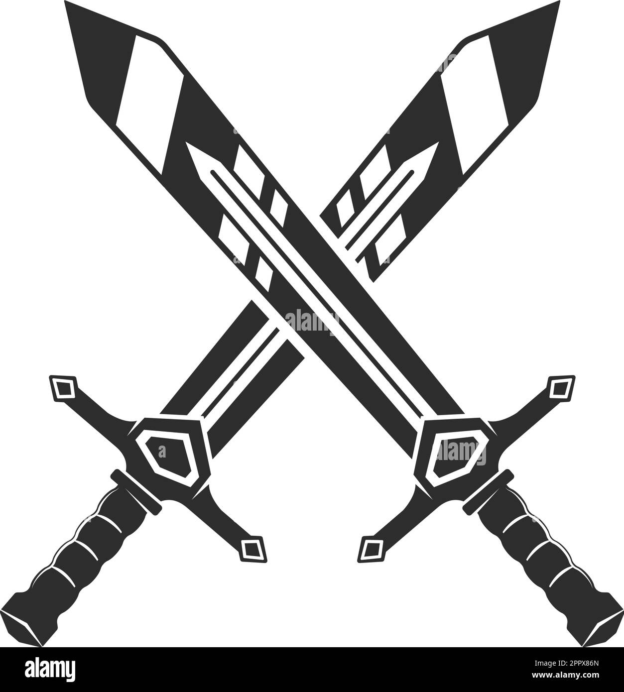 black sword crossed icon vector concept Stock Vector Image & Art - Alamy