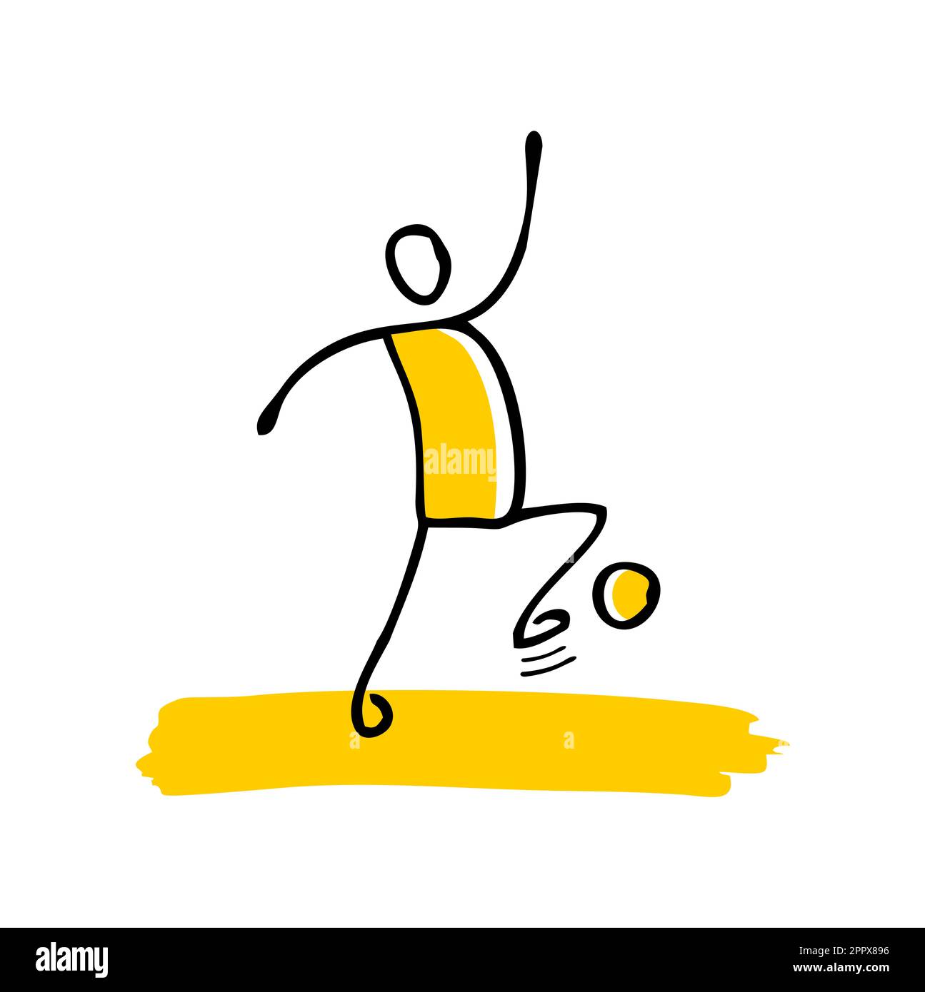 Stickman Stick Figure Playing Football Sport Stock Vector Image & Art ...