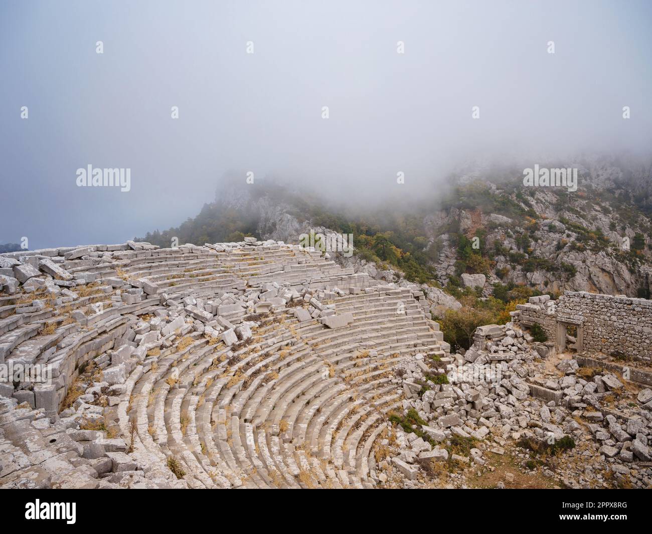 Autumn walk by ancient amphitheatre in city Termessos Ancient City ...