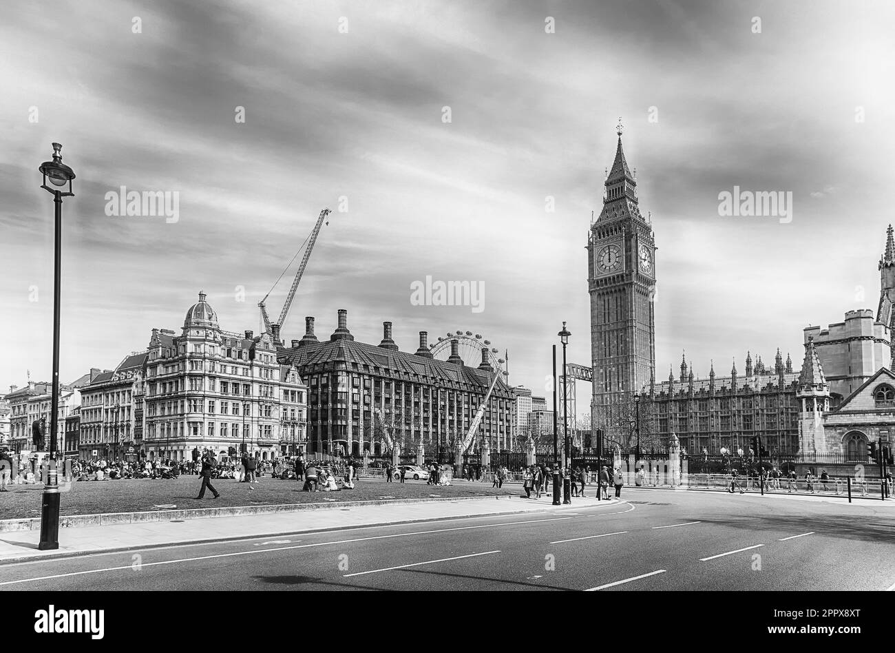 LONDON - APRIL 10, 2022: Parliament Square, iconic landmark in ...