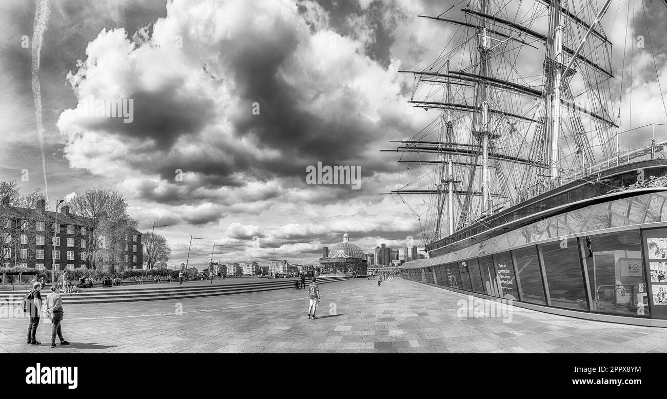 LONDON - APRIL 14, 2022: View of the custom-built dry dock around Cutty ...