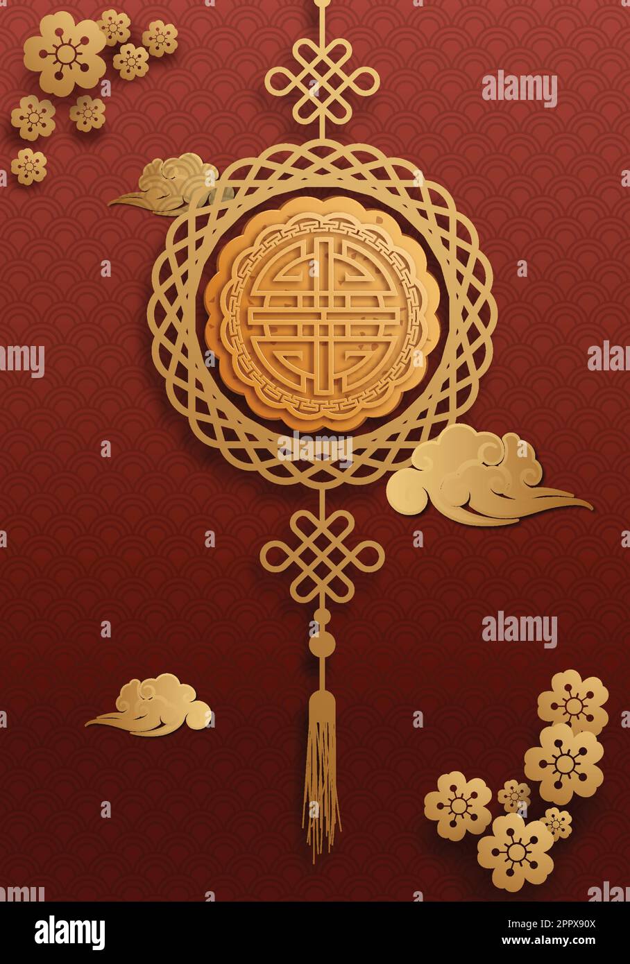 Red Mid Autumn Festival Moon Cake Background Stock Vector Image & Art ...