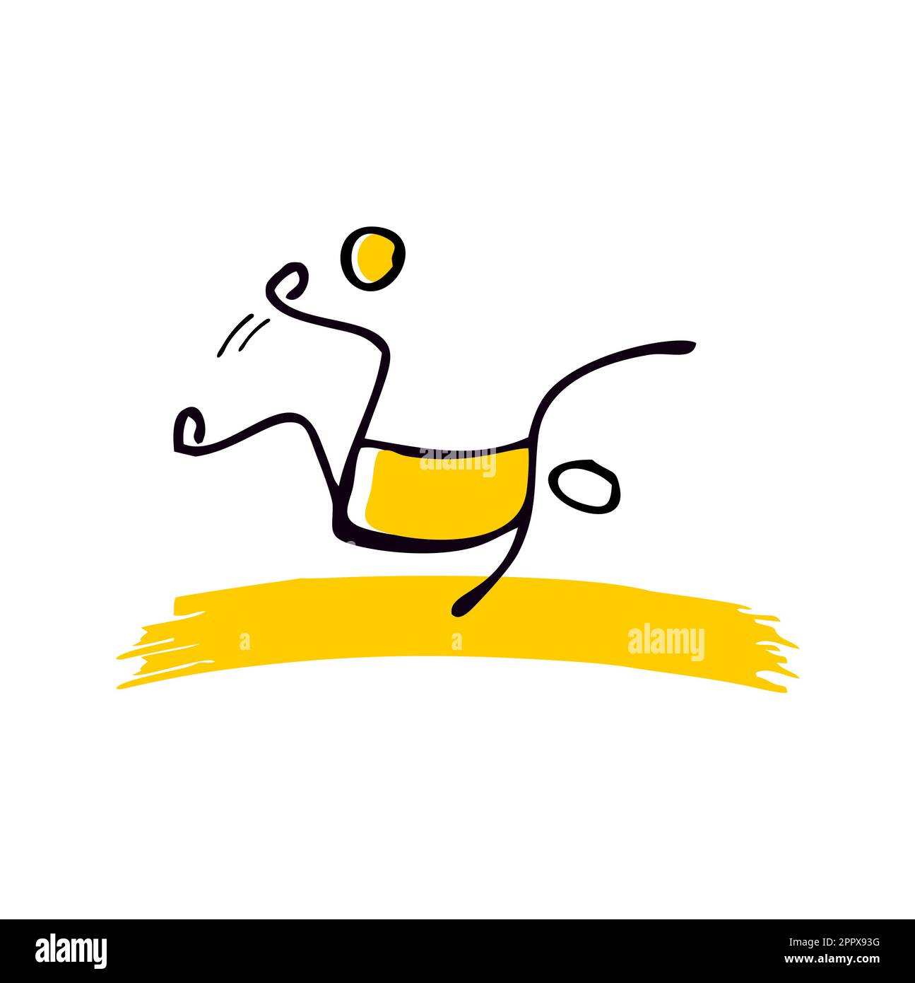 Stickman Stick Figure Playing Football Sport Stock Vector Image & Art ...