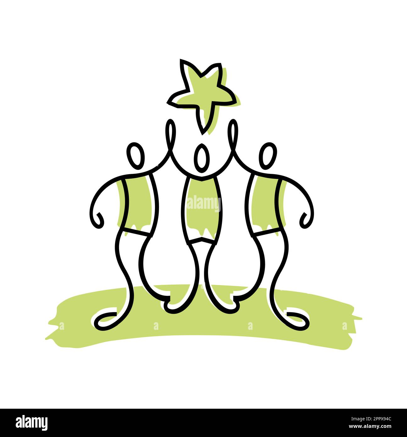 Stickman Stick Figure Reaching The Success Star Stock Vector Image ...