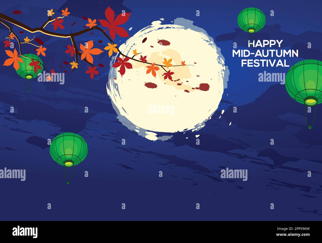 happy harvest mid-autumn festival full moon Stock Vector Image & Art ...