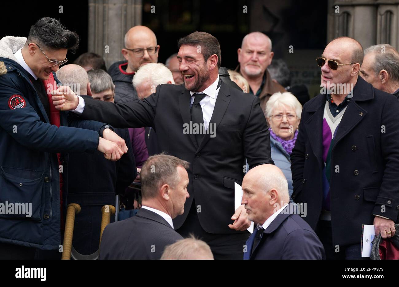 Former boxer Alex Arthur arrives ahead of a memorial service for former ...