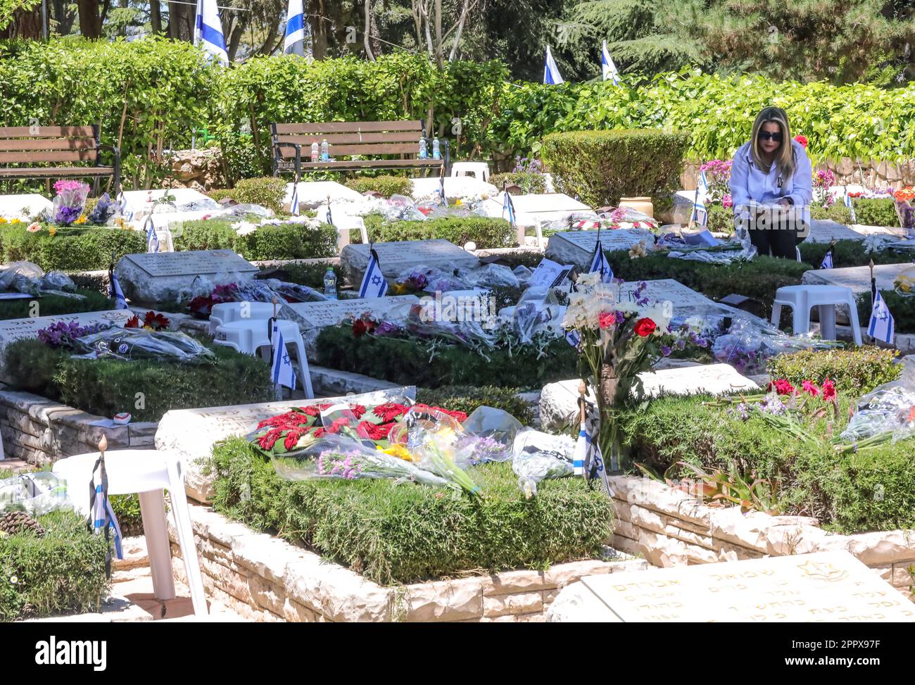 Jerusalem, Israel. 25th April 2023. Israel is denoting Memorial Day to ...