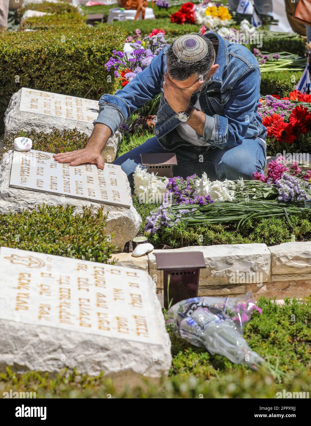 Jerusalem, Israel. 25th April 2023. Israel is denoting Memorial Day to ...