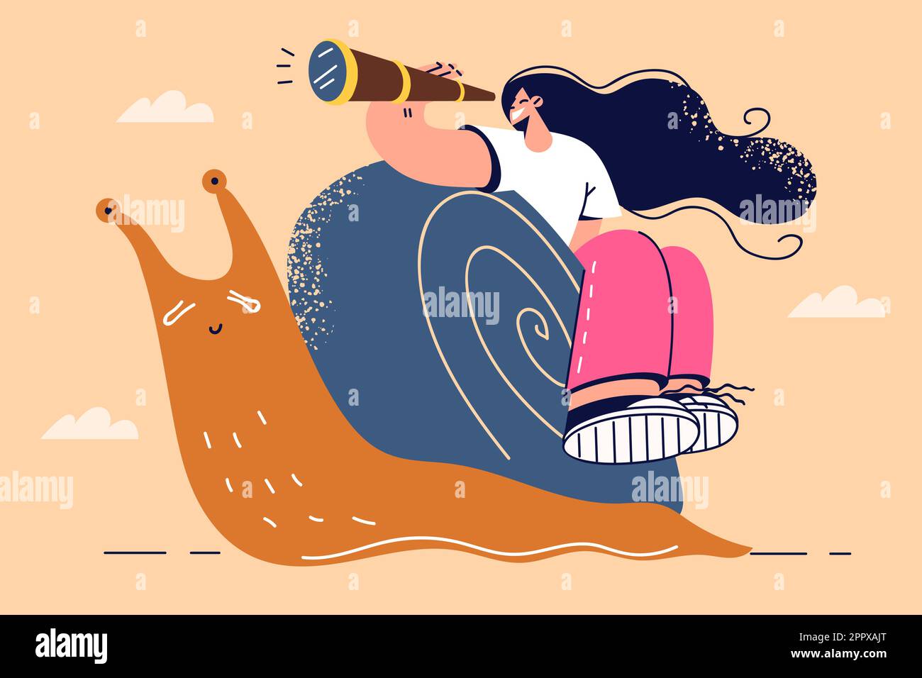 Woman snail Stock Vector Images - Alamy