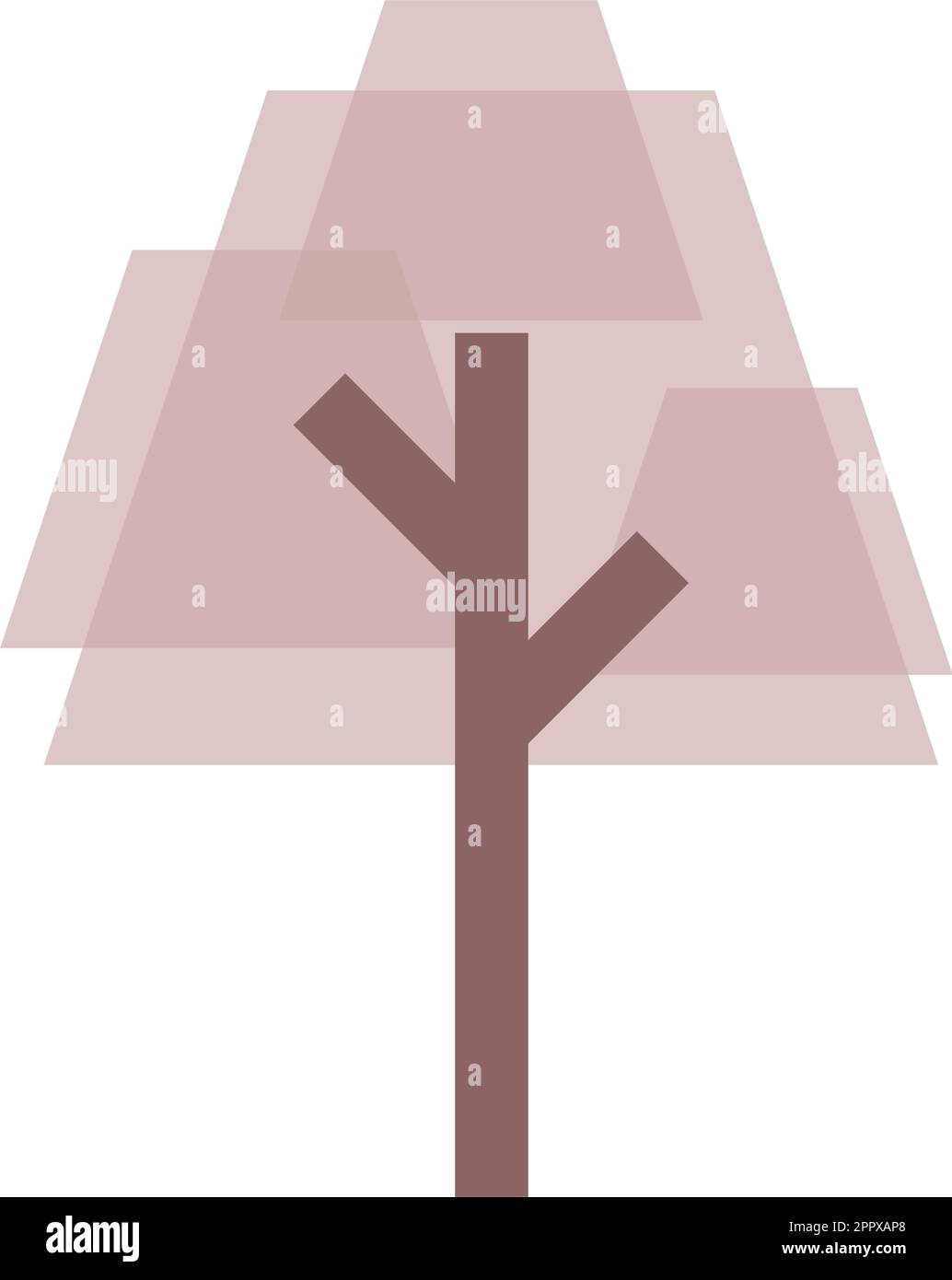 Tree icon vector trapezoid geometric symbol for nature, ecology and ...