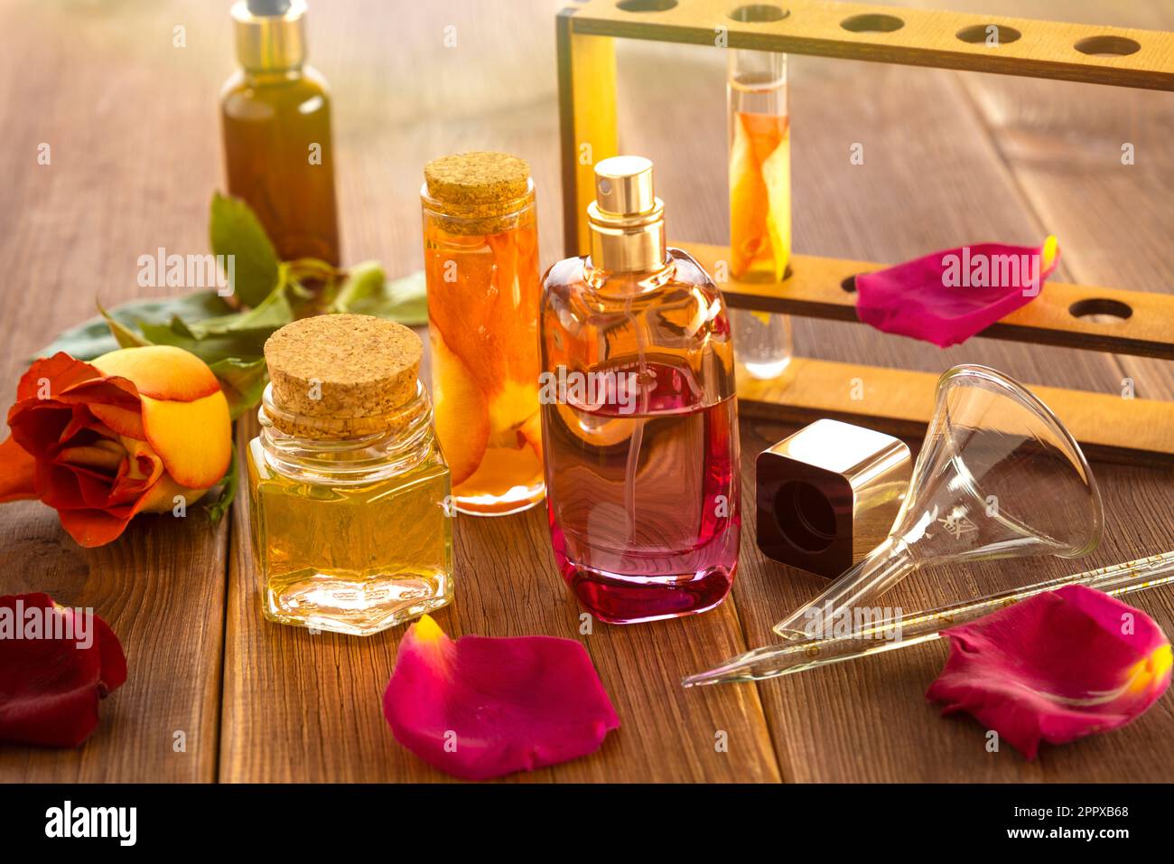 Preparation of perfumes from natural ingredients, aromatherapy. Fresh ...