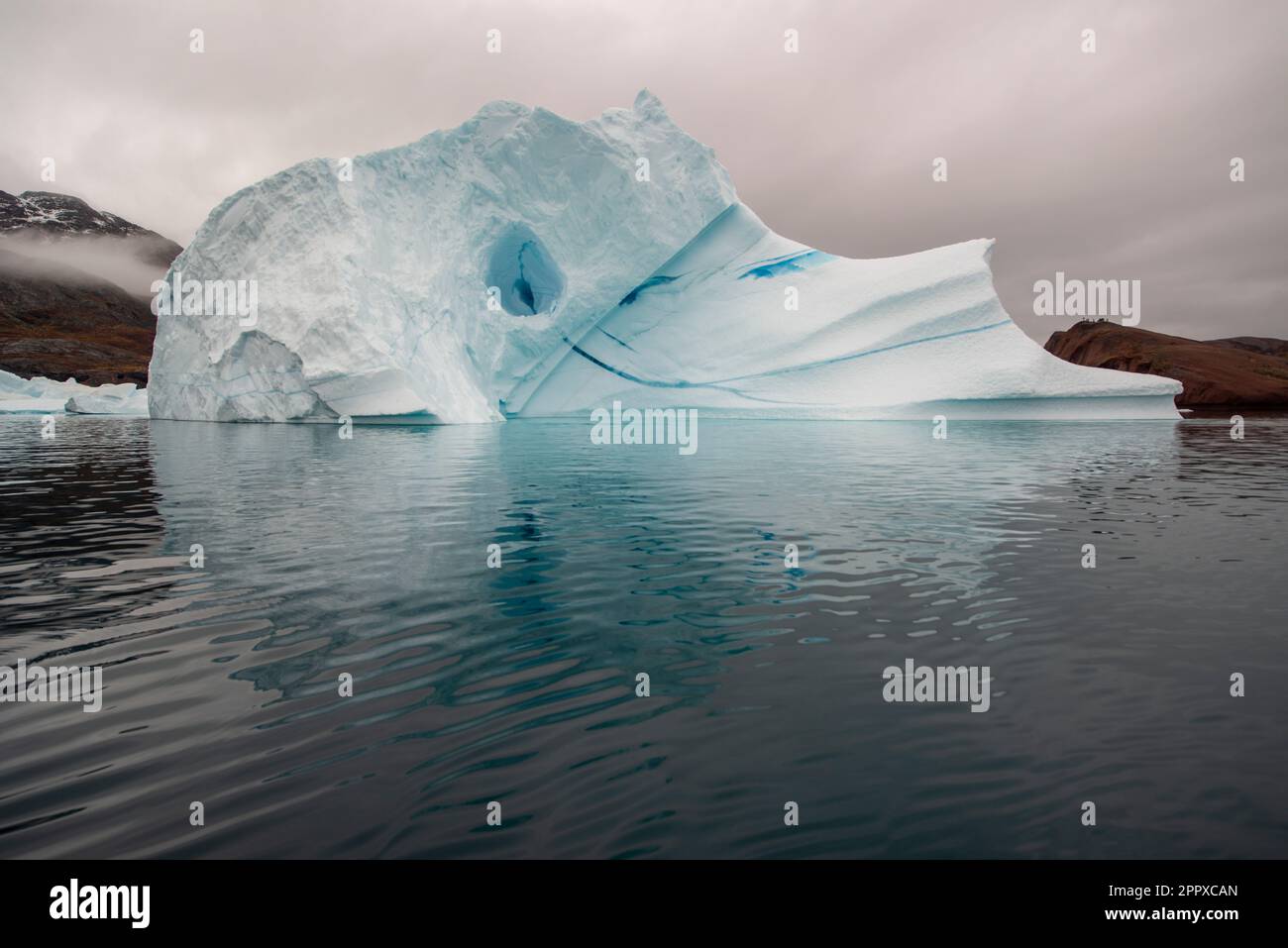 Icebergs, Rode Fjord, world's largest fjord system, Eastern Greenland ...