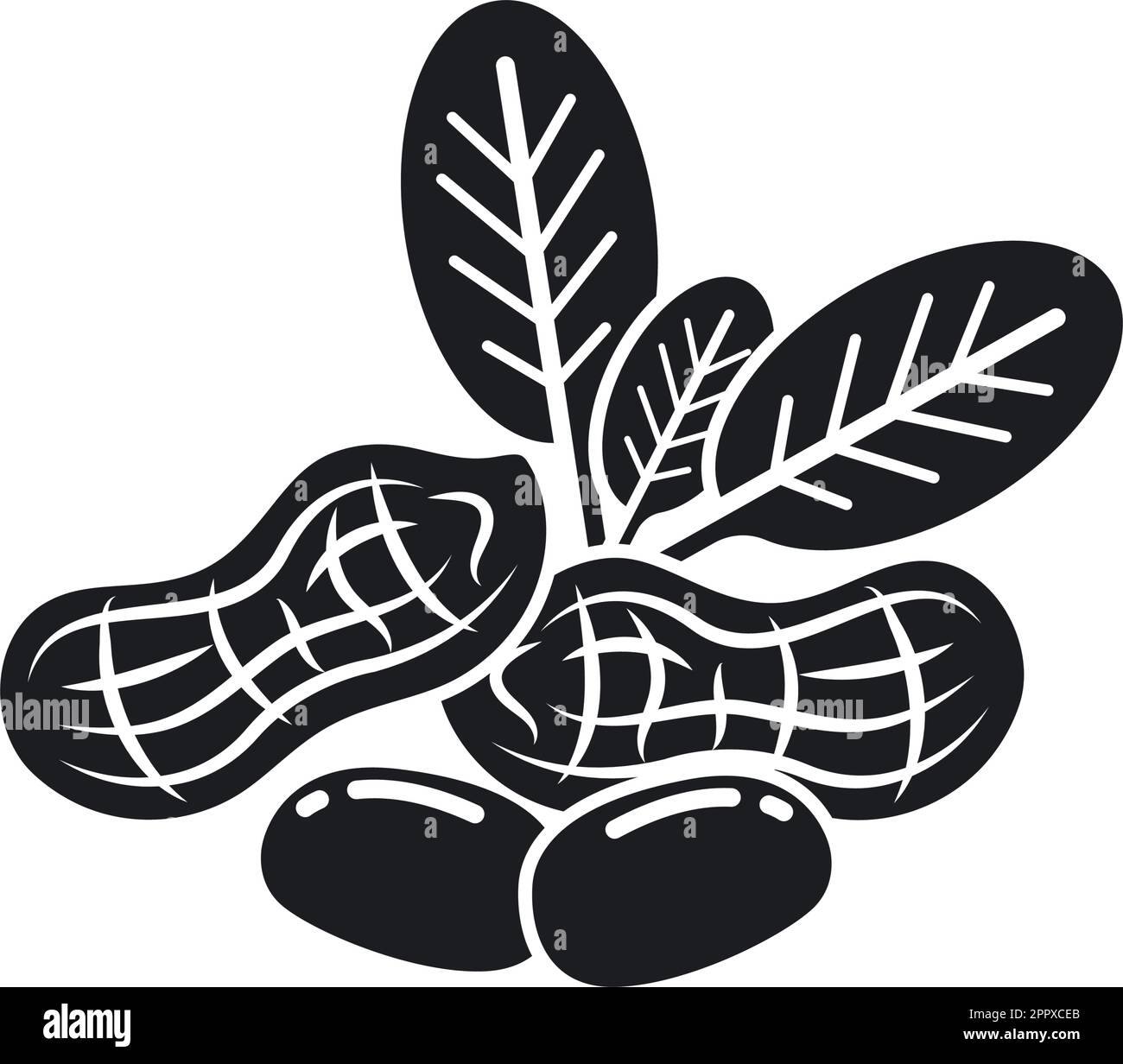 black peanut vector illustration element concept design template Stock ...