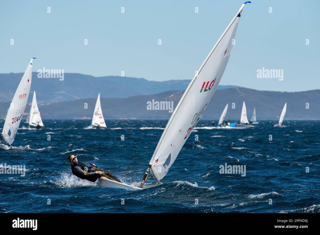 Japanese competitor Mai kakimoto seen during the first day of the ILCA6 ...