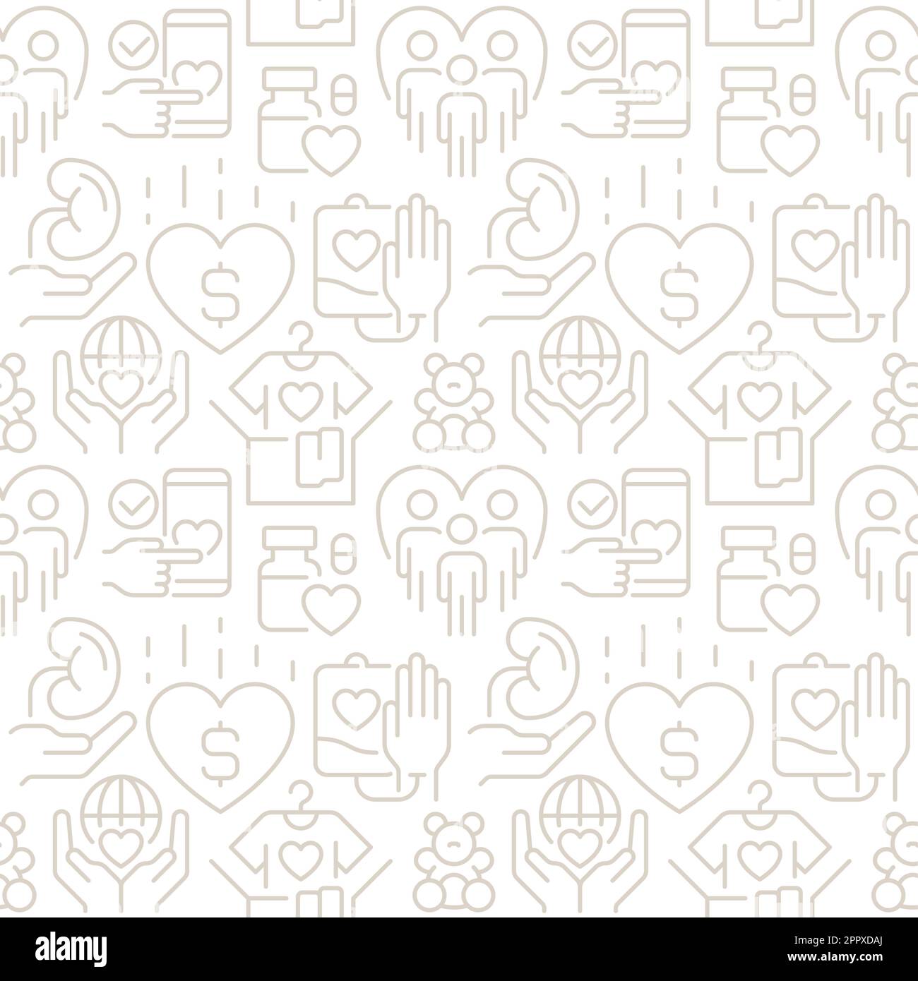 Charity donation pattern cartoon illustration Stock Vector Images - Alamy