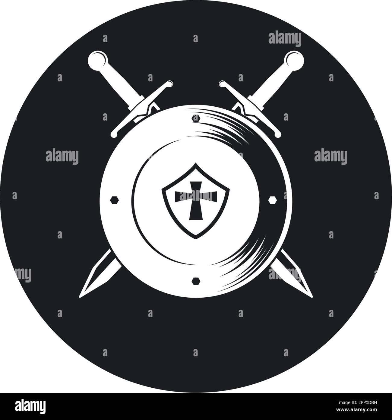 black war shield and sword vector icon element concept design Stock ...