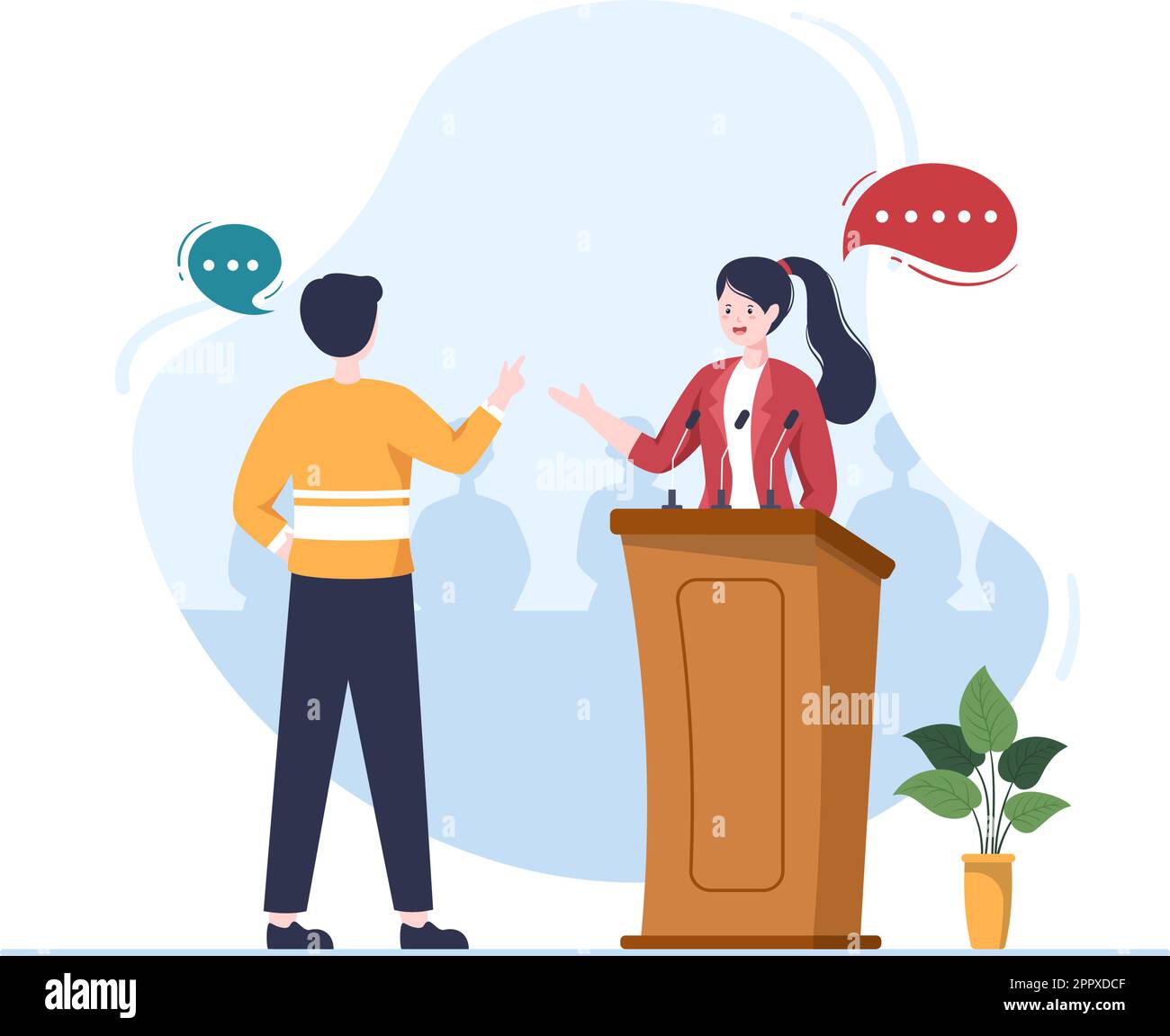 Politician Cartoon Hand Drawn Illustration with Election and Democratic ...