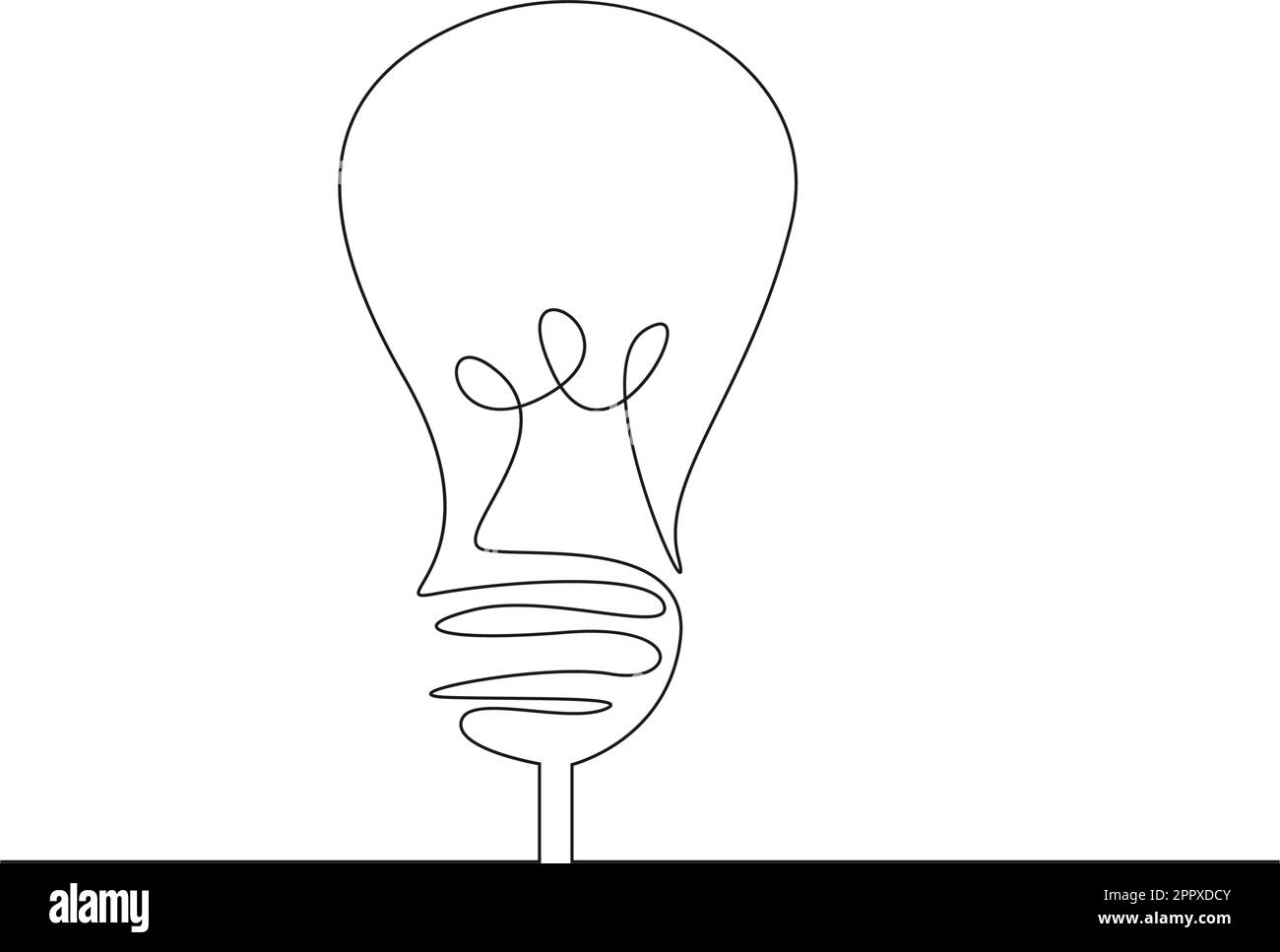 Light bulb icon line Black and White Stock Photos & Images - Alamy