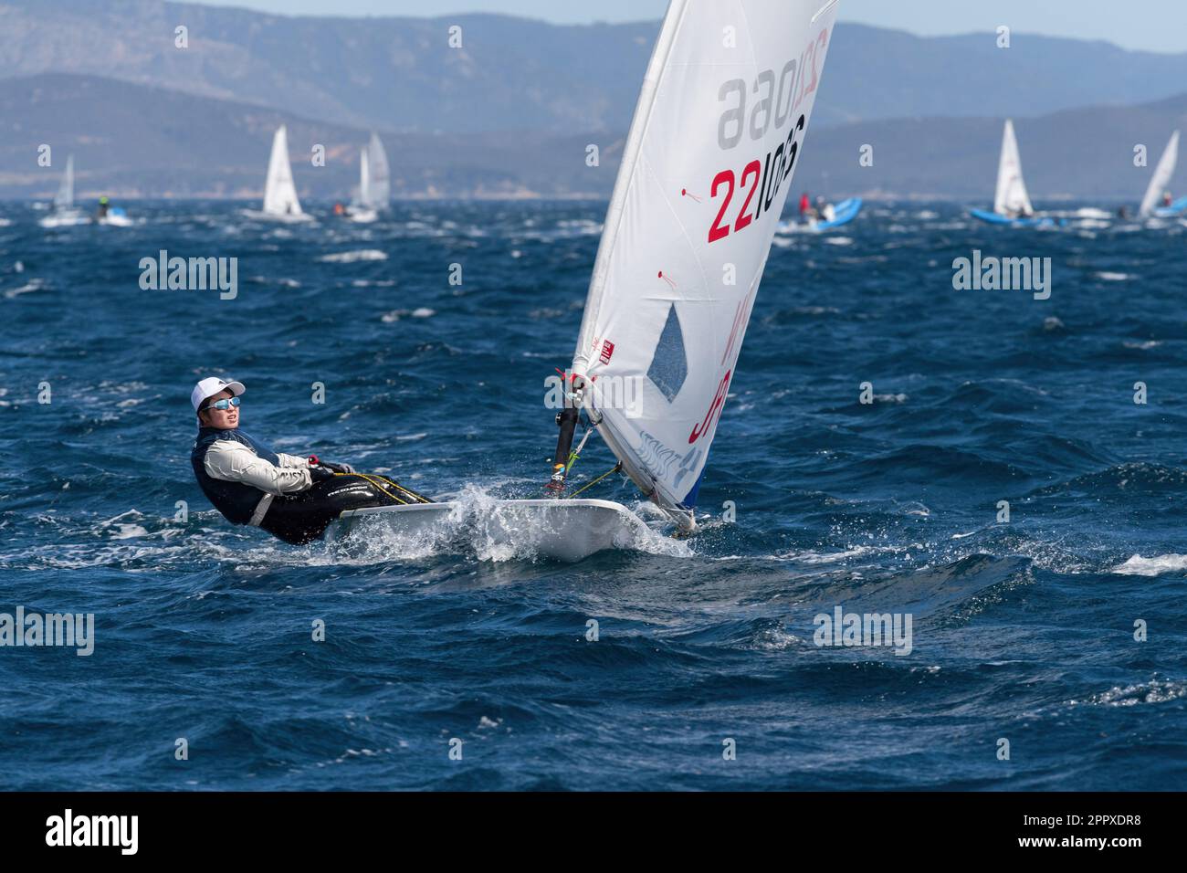 Japanese competitor Mai kakimoto seen during the first day of the ILCA6 ...