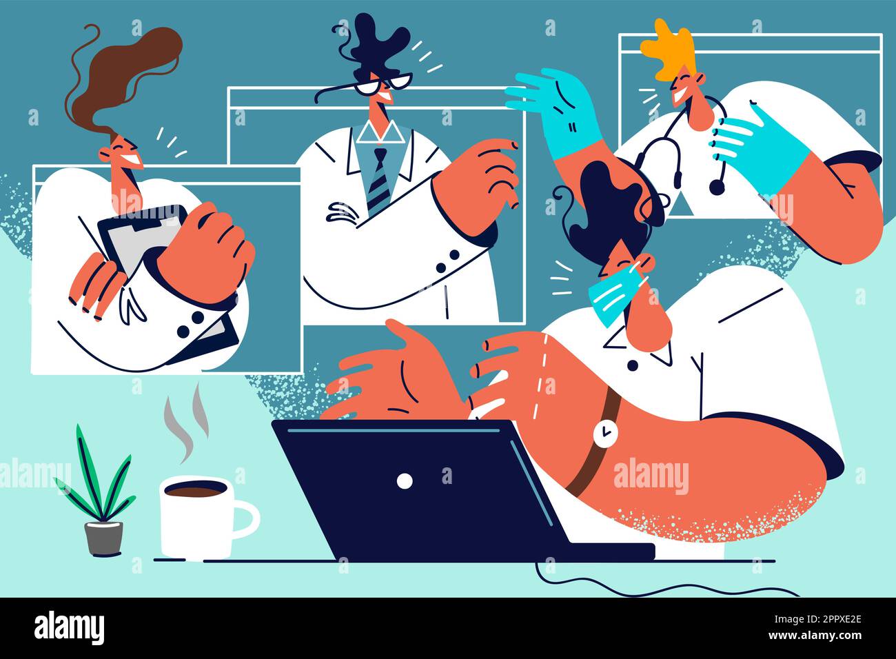 Smiling coworkers Stock Vector Images - Alamy