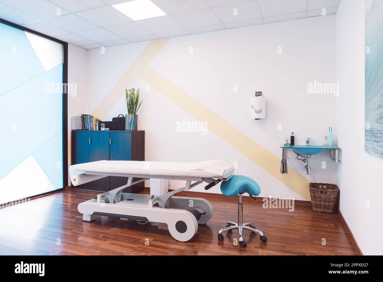 Contemporary interior design of medic room in modern clinic with ...