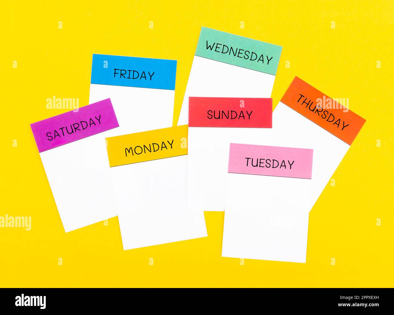 Empty daily paper note for your text or message on yellow background ...