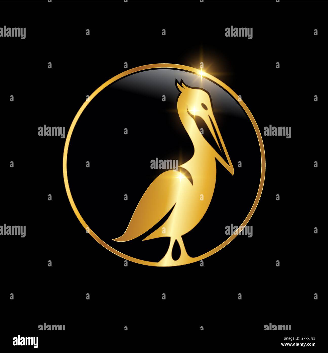 Golden Pelican Bird Logo Sign Stock Vector Image & Art - Alamy