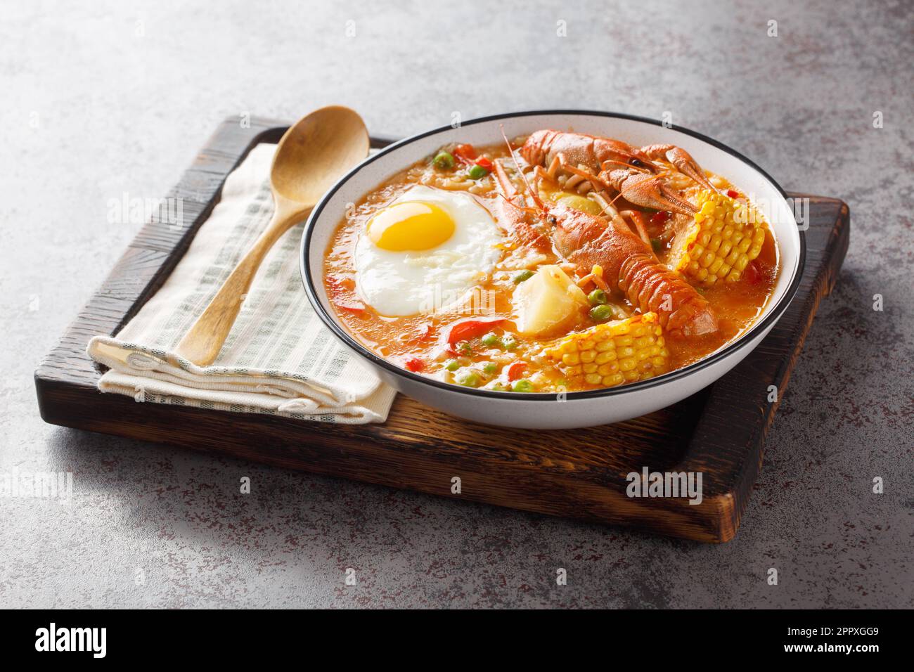 Chupe de Camarones Peruvian Crawfish Chowder with tomatoes, corn ...