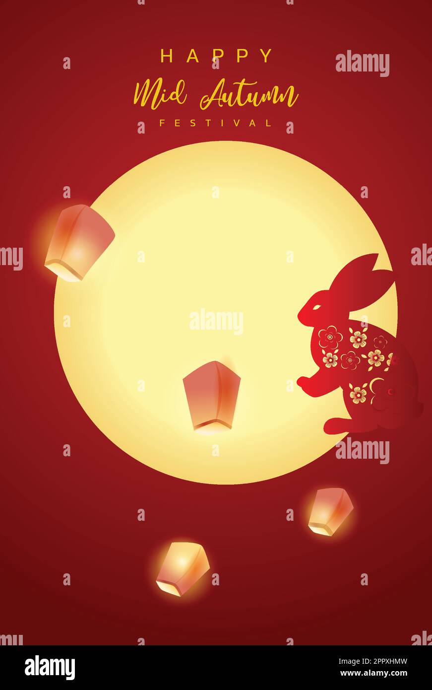 Mid Autumn Festival Red Background Stock Vector Image & Art - Alamy