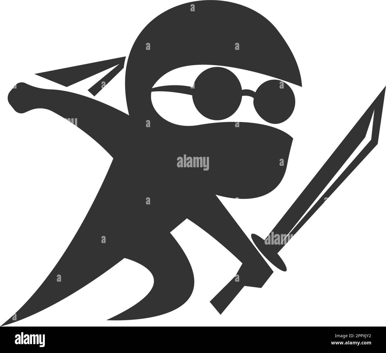 Ninja cartoon face Black and White Stock Photos & Images - Alamy