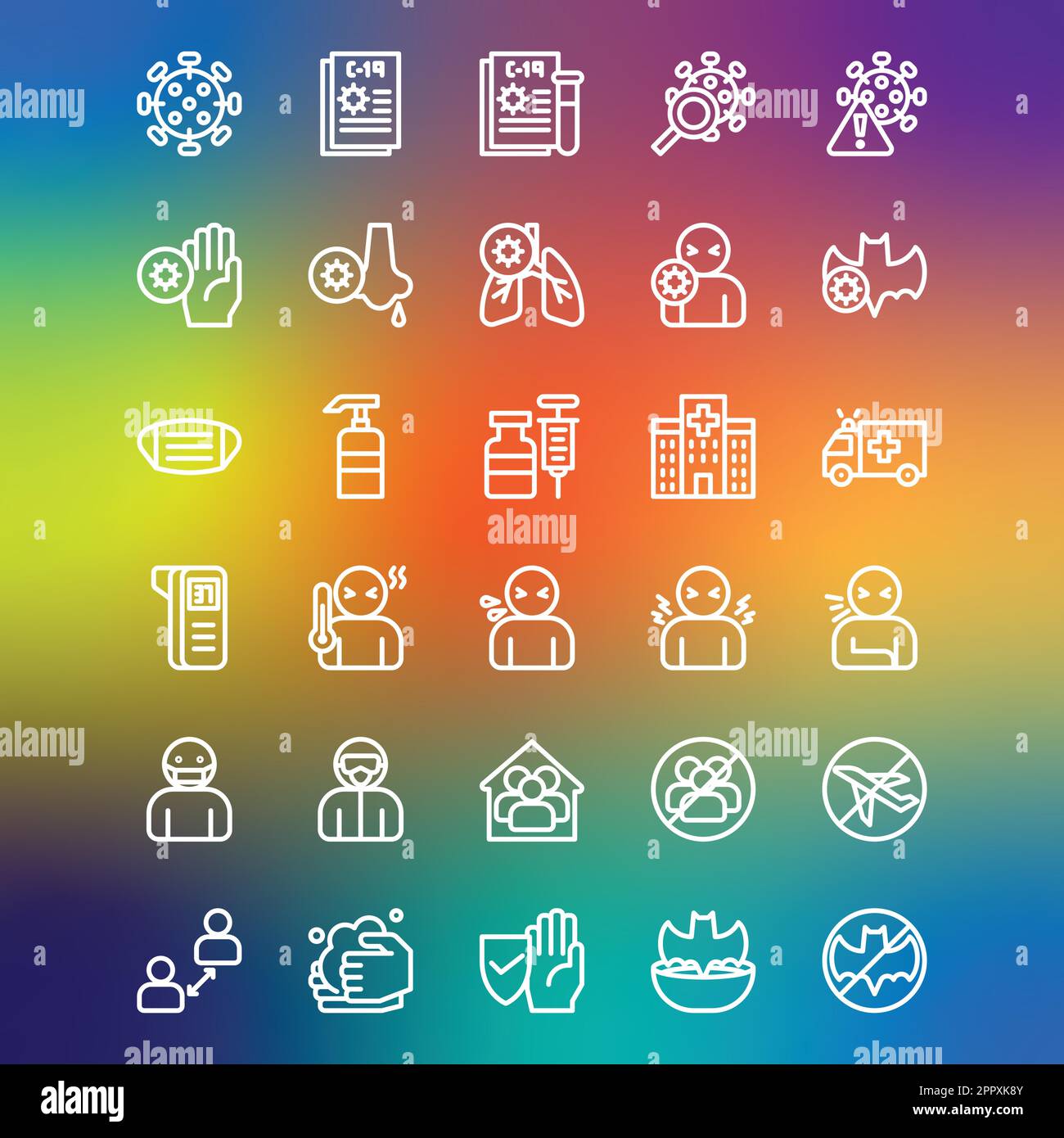 Covid icon set editable hi-res stock photography and images - Alamy