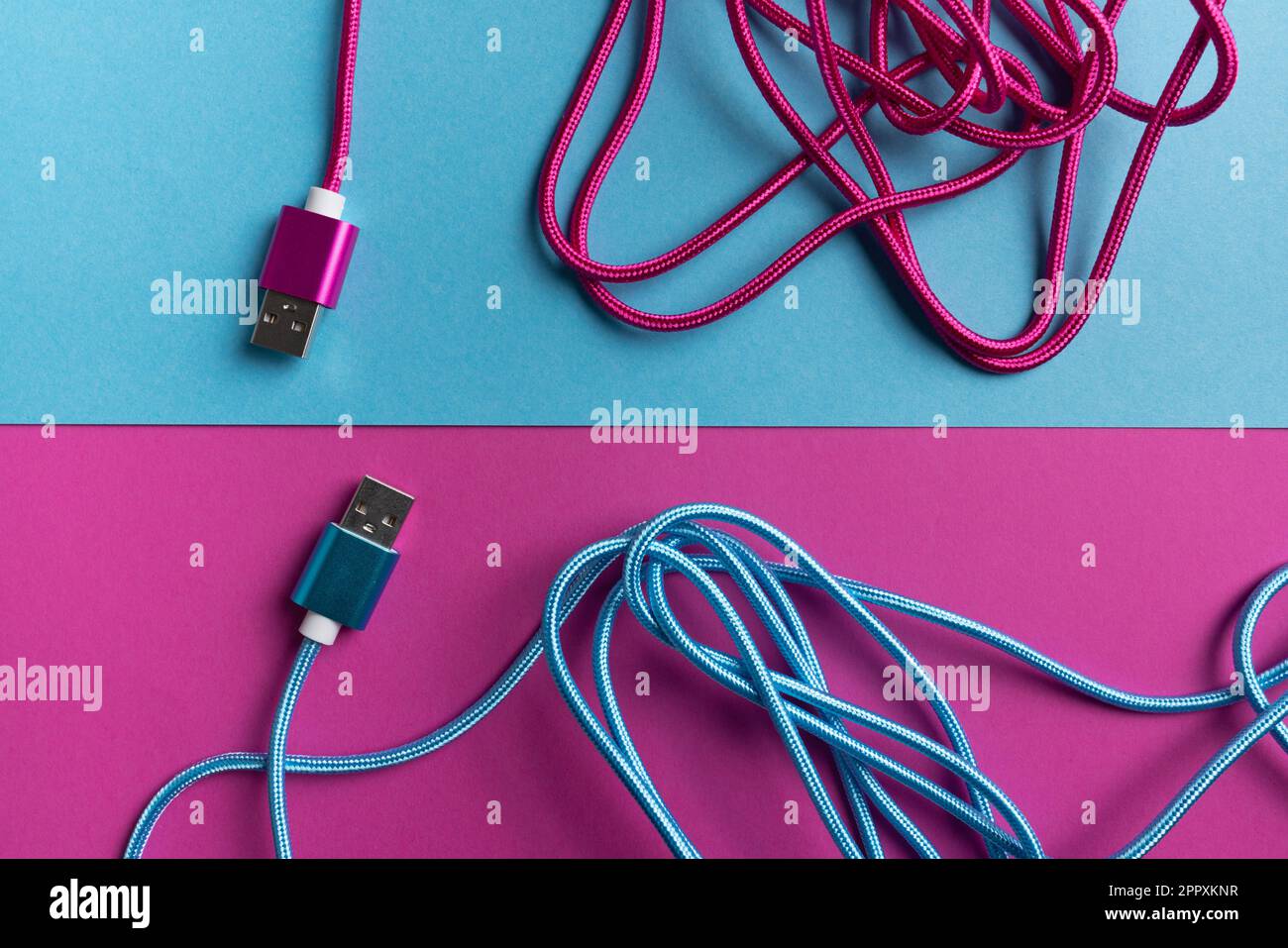 Vivid blue cables hi-res stock photography and images - Alamy