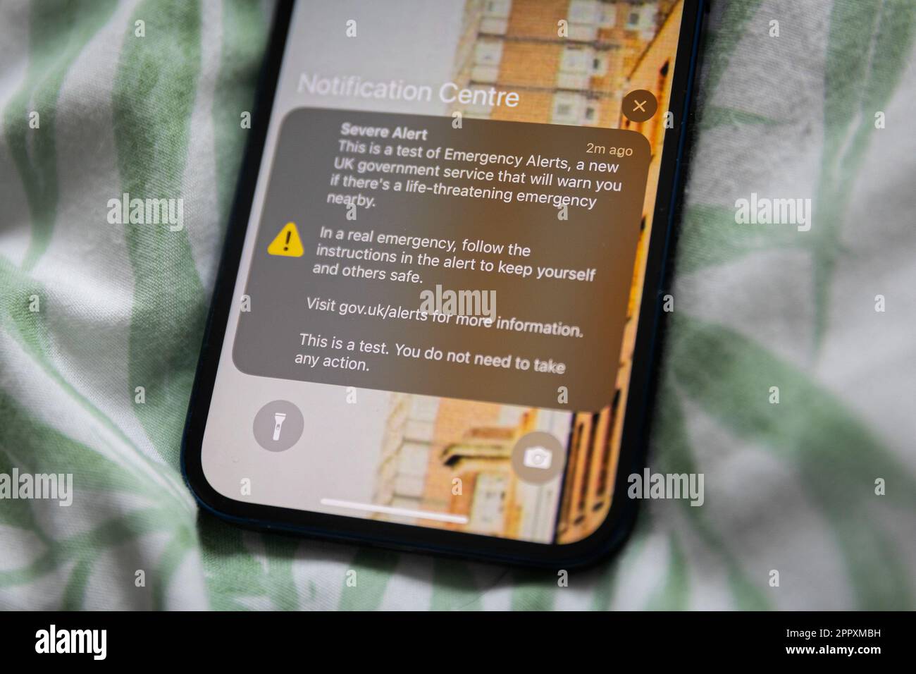 London Uk 23rd Apr 2023 An Emergency Alert Is Shown On The Screen