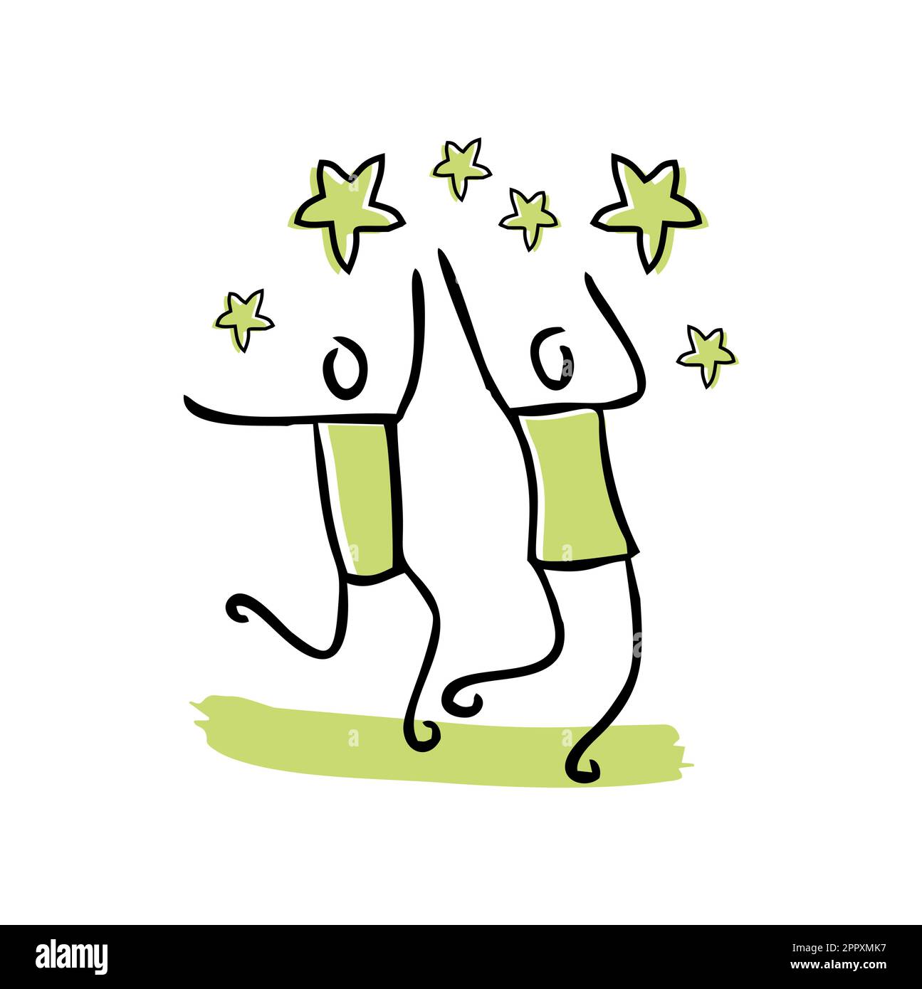 Stickman Stick Figure Reaching The Success Star Stock Vector Image ...