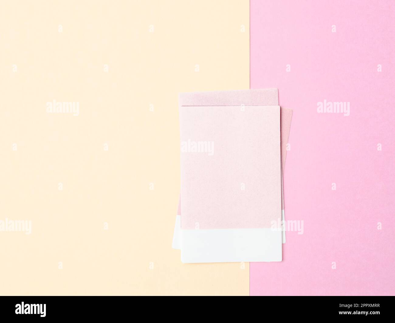 Blank light pink color paper note on beautiful background Stock Photo ...