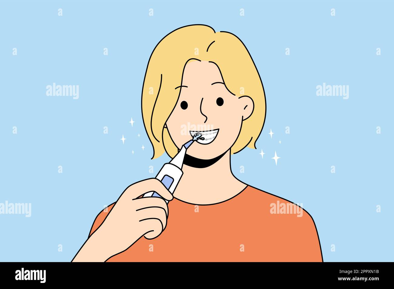 Braces mouth woman Stock Vector Images - Alamy