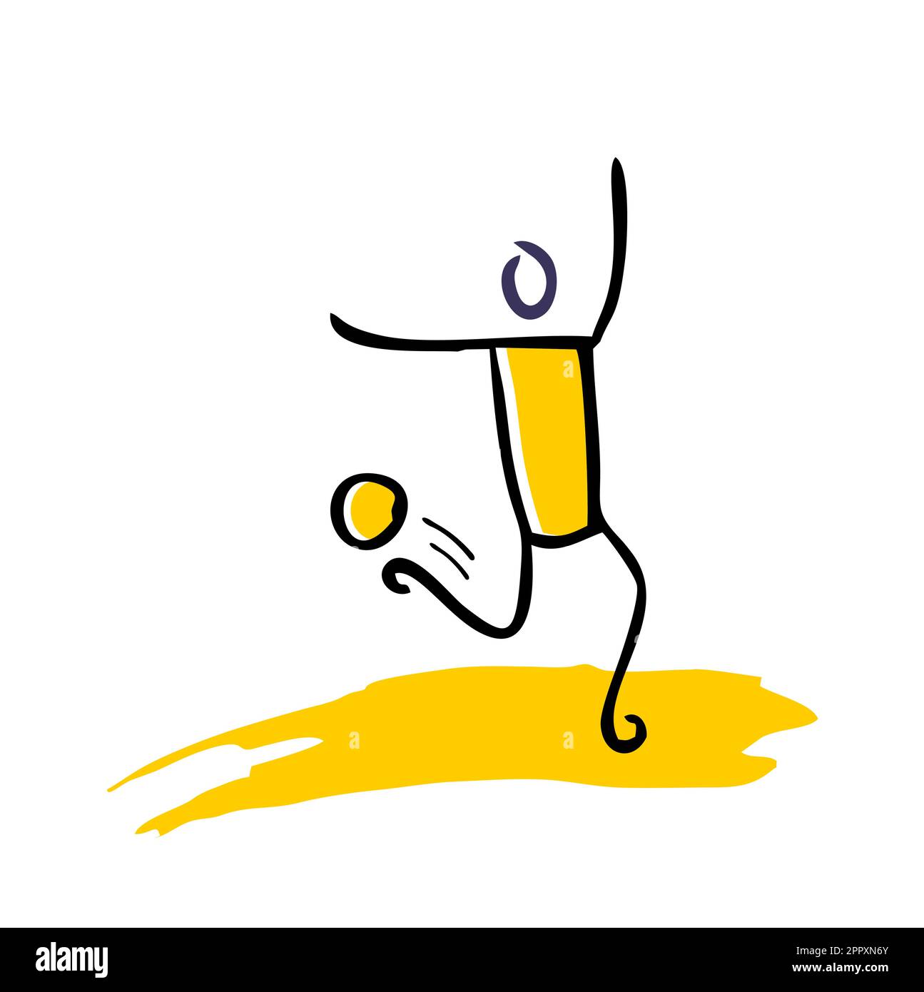 Stickman Stick Figure Playing Football Sport Stock Vector Image & Art ...