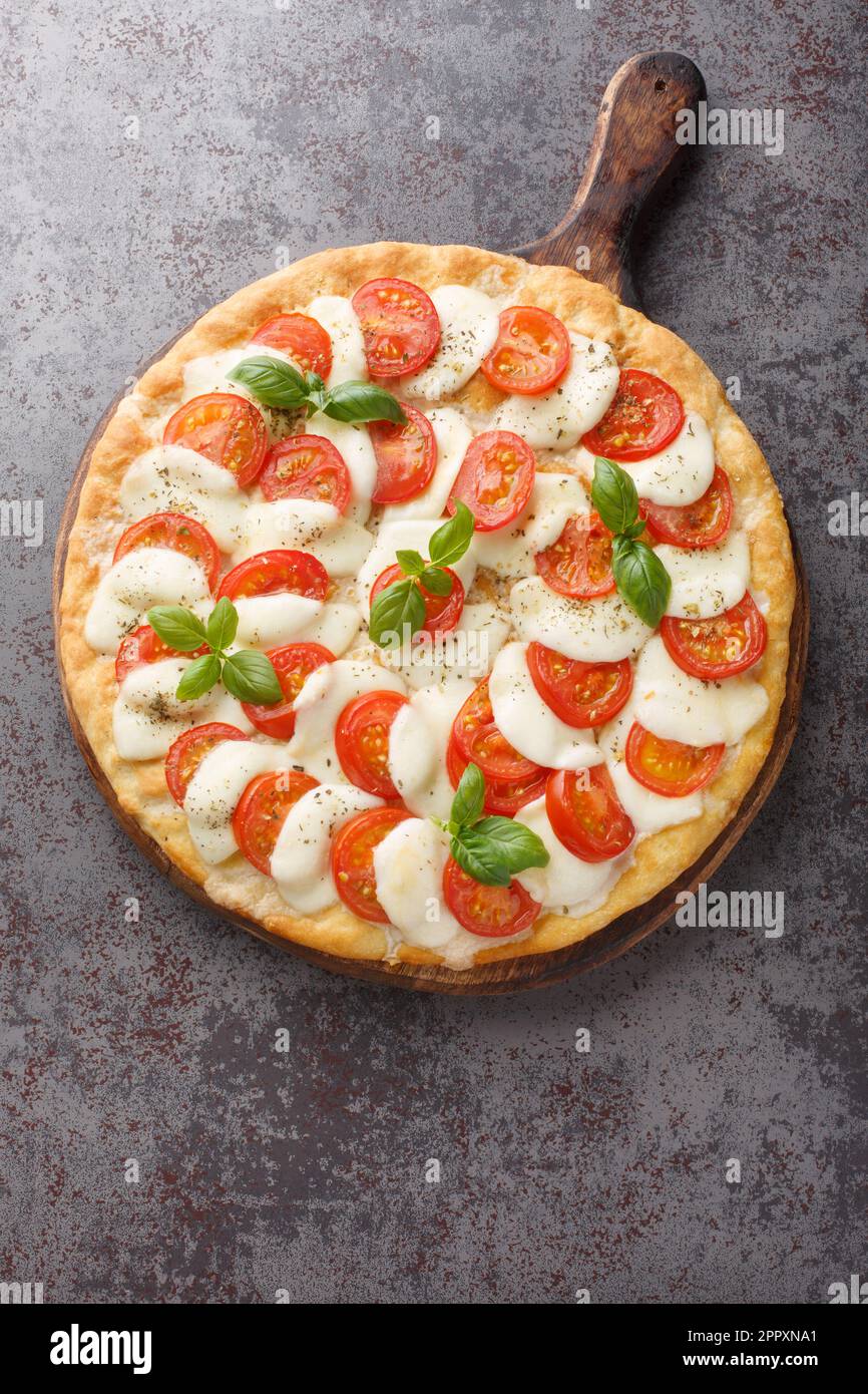 Caprese pizza top view hi-res stock photography and images - Alamy