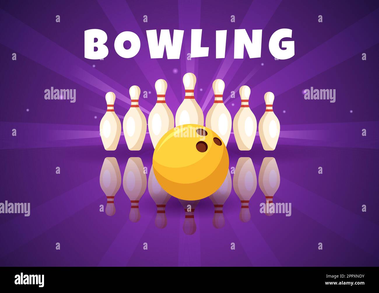 Bowling Game Hand Drawn Cartoon Flat Background Design Illustration ...