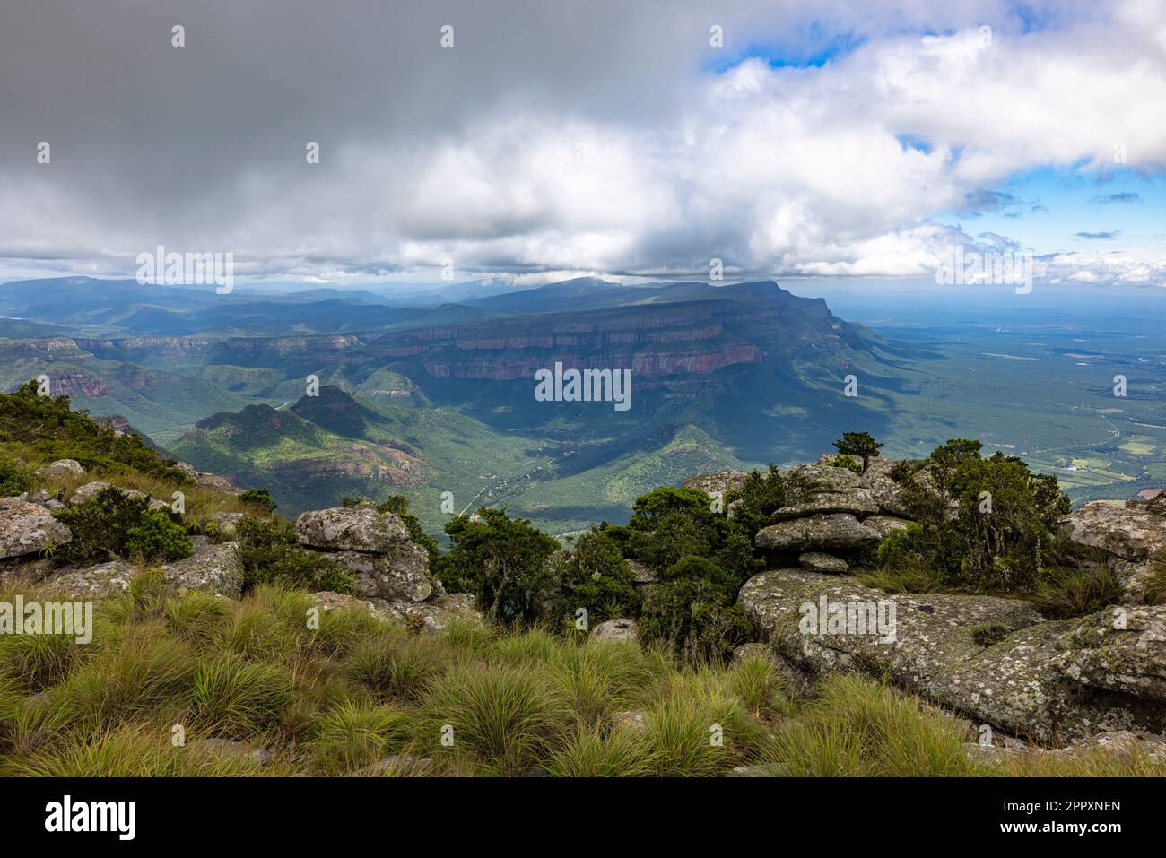 Low clouds above the mountain at the escarpment Mariepskop South Africa ...