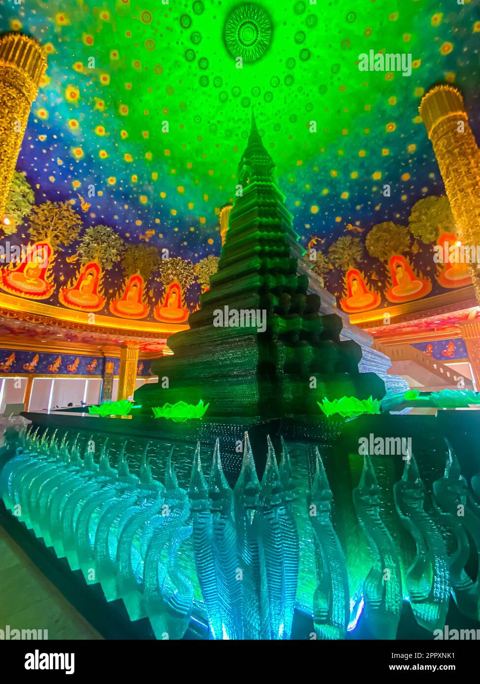 Unique Temple Wat Pak Nam Phasi Charoen in Bangkok, Thailand Stock ...