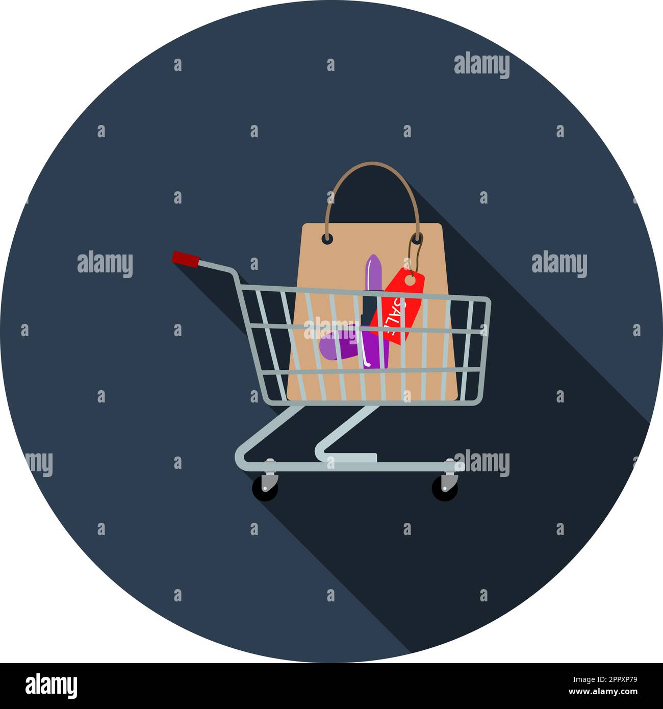 Shopping Cart With Bag Of Cosmetics Icon Stock Vector Image & Art - Alamy