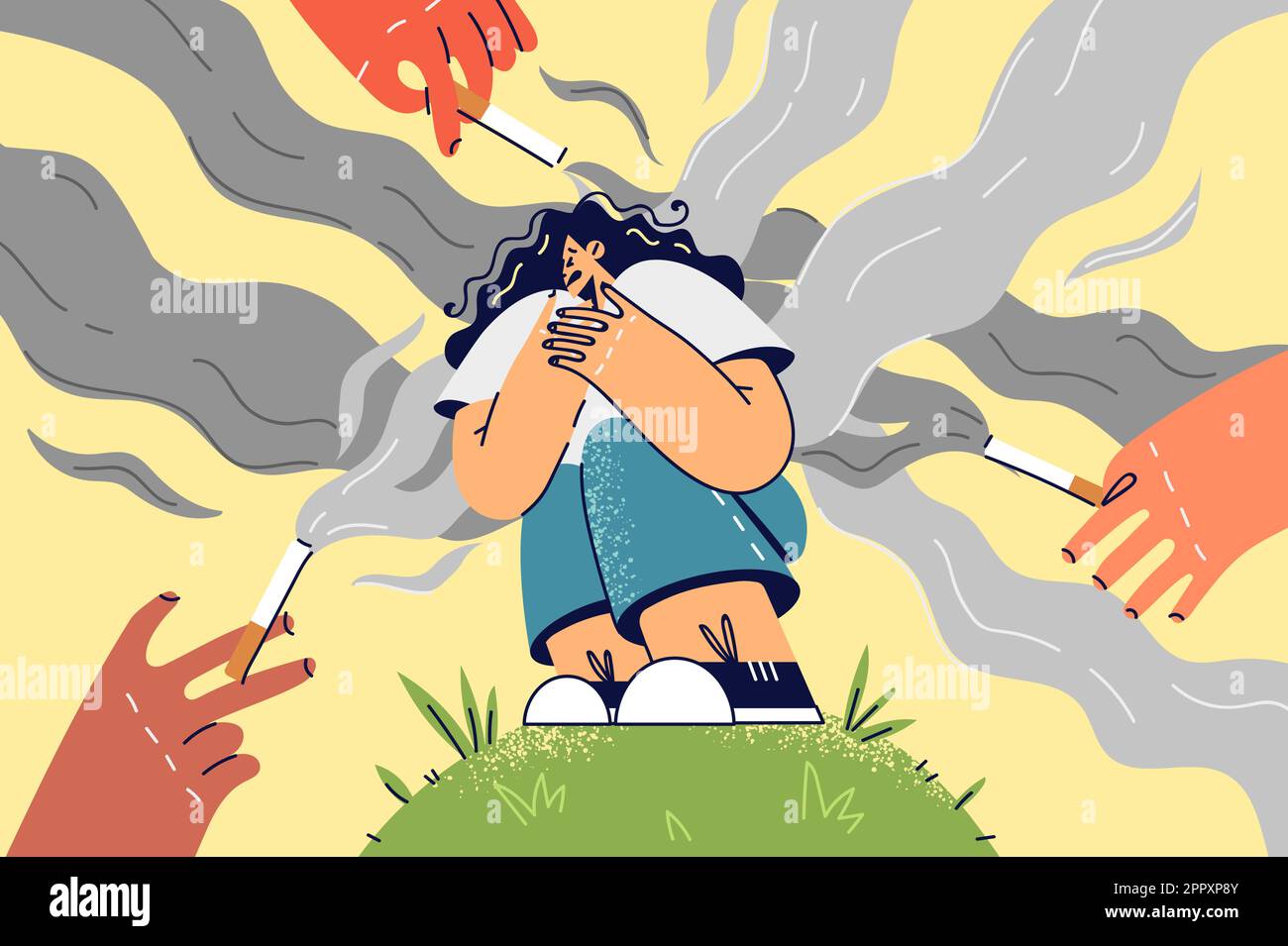 Smoking girl drawing hi-res stock photography and images - Alamy